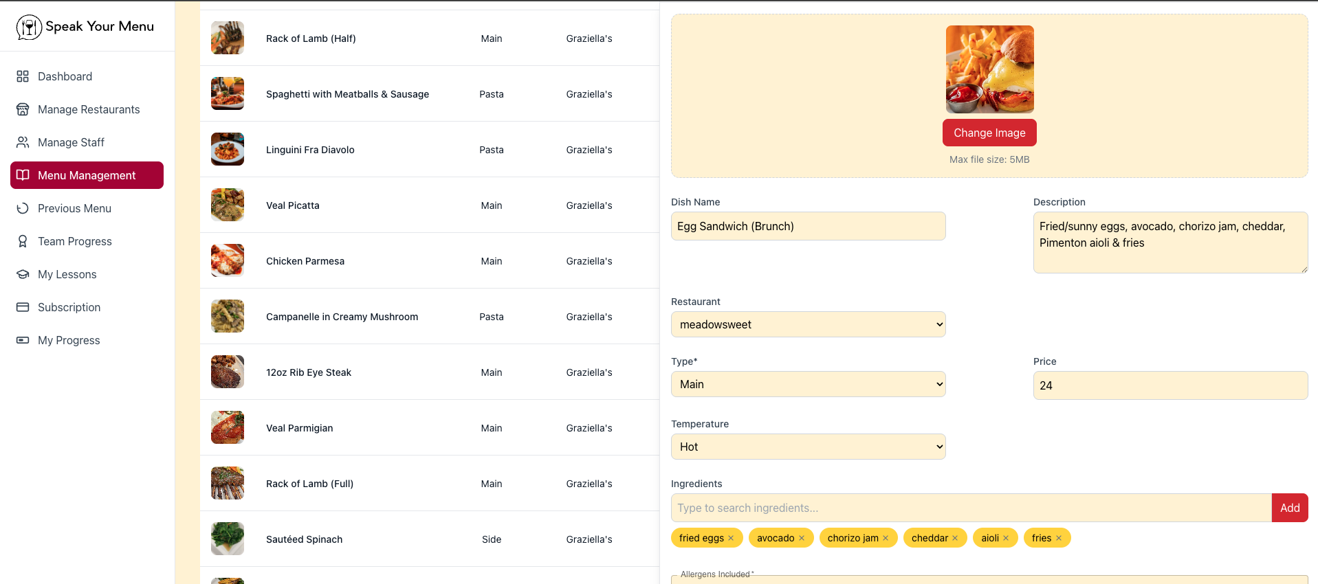Restaurant Training App | Menu Training for Front of House Staff